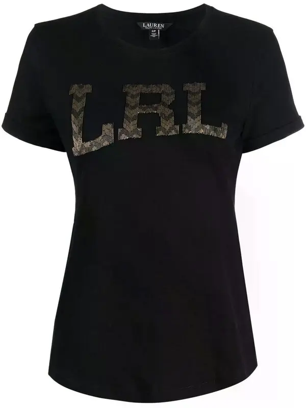 Ralph Lauren Hailly Beaded Logo T-shirt - Black