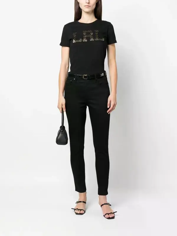 Ralph Lauren Hailly Beaded Logo T-shirt - Black