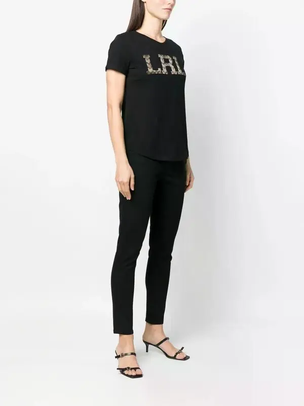 Ralph Lauren Hailly Beaded Logo T-shirt - Black