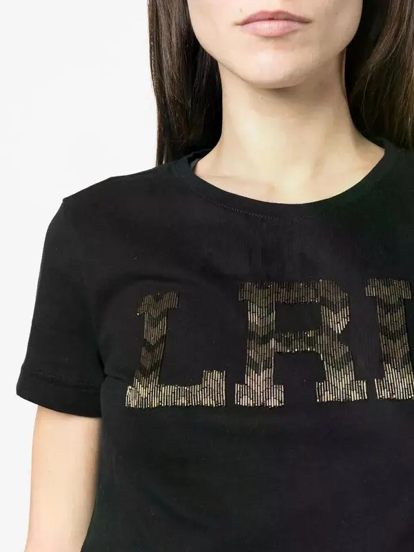 Ralph Lauren Hailly Beaded Logo T-shirt - Black