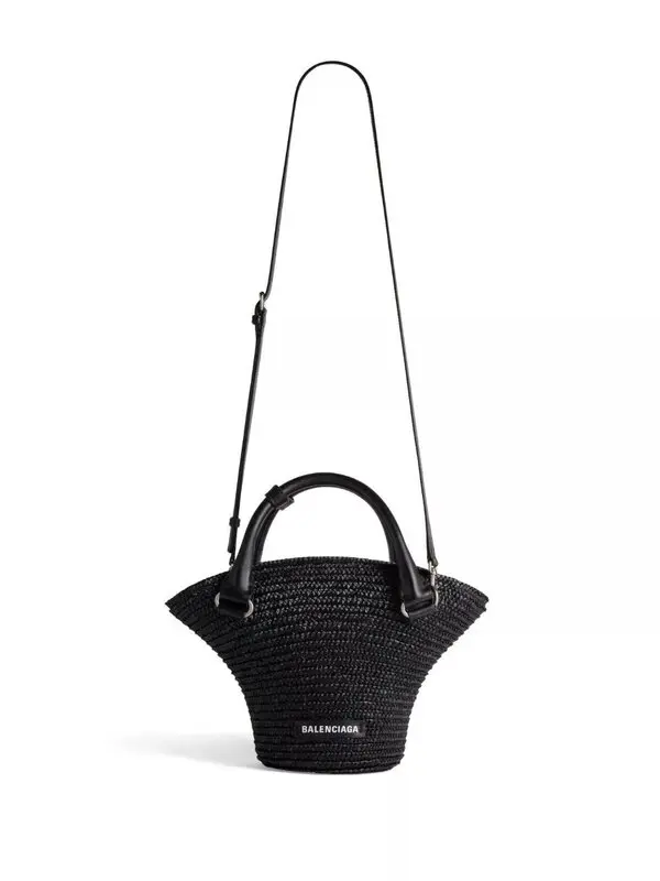 Balenciaga Braided Raffia Mini Tote