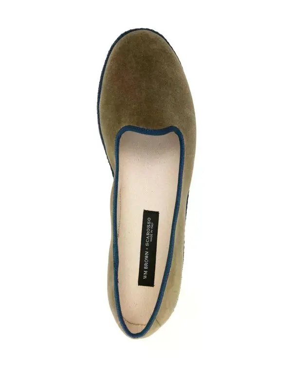 SCAROSSO William Iv Velvet Loafers - Green