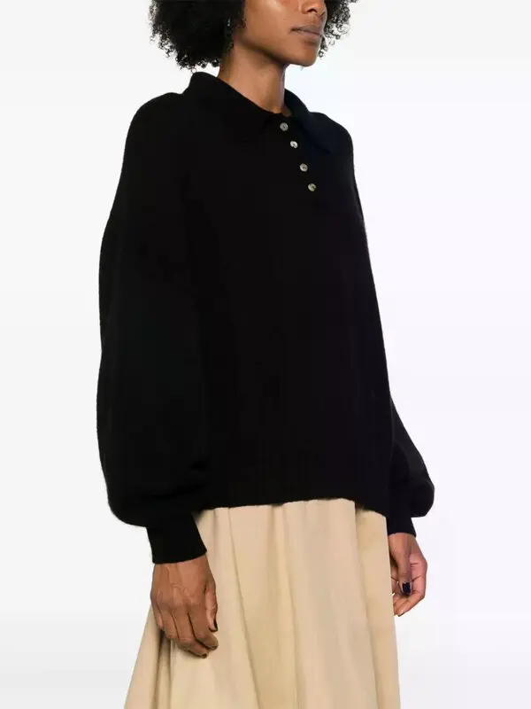 Khaite Rene Cashmere-blend Polo Jumper - Black