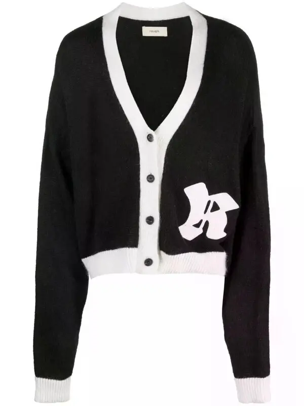 ROUGH. Logo-patch Button-up Cardigan