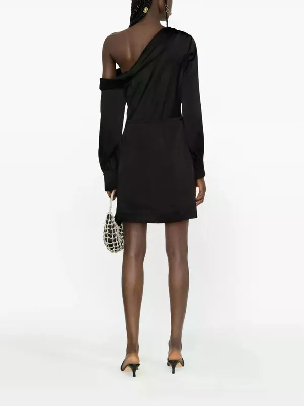 Simkhai Cameron Asymmetric Minidress - Black