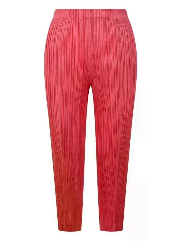 Issey Miyake Coral Cropped Pleated Trousers