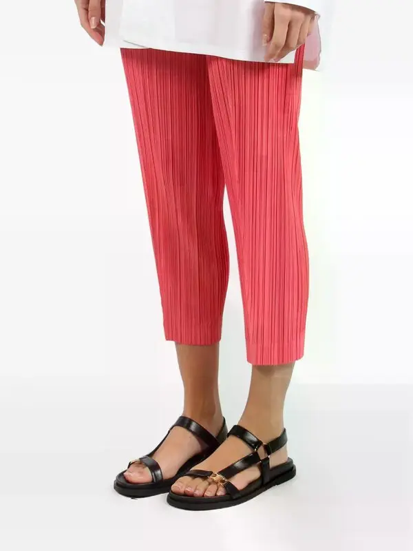 Issey Miyake Coral Cropped Pleated Trousers