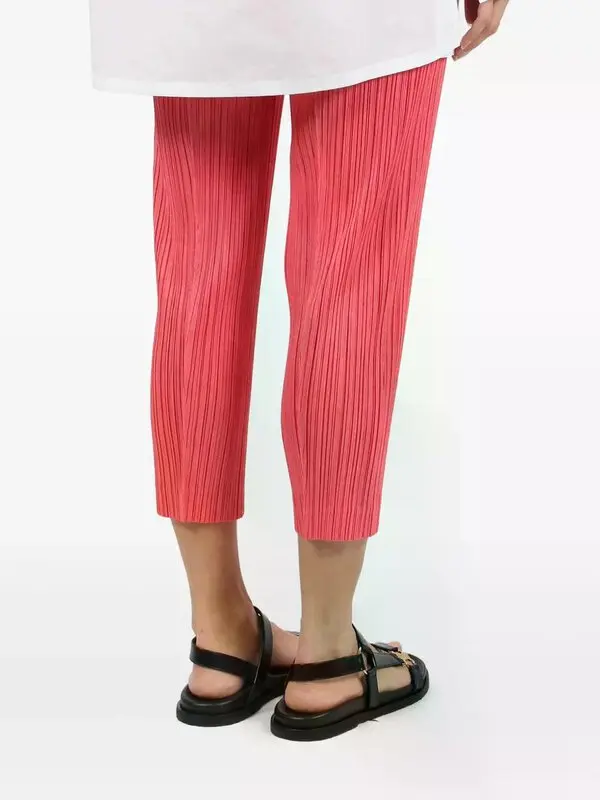 Issey Miyake Coral Cropped Pleated Trousers