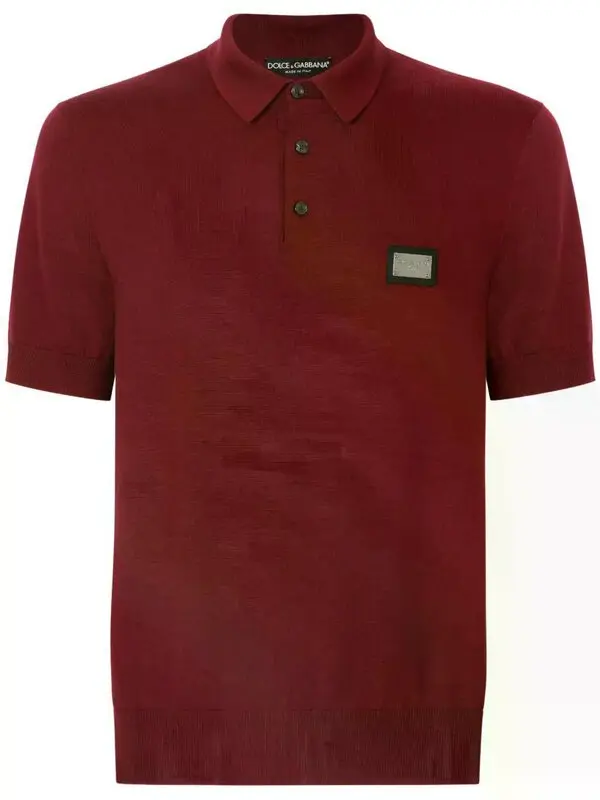 Dolce & Gabbana Logo-tag Wool Polo Shirt