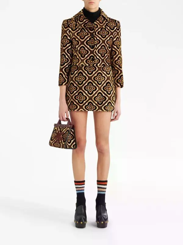 Etro Geometric-print Cropped Jacket
