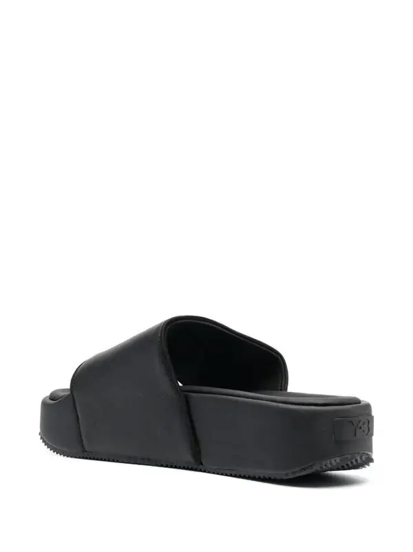 Y3 Plain Leather Slides