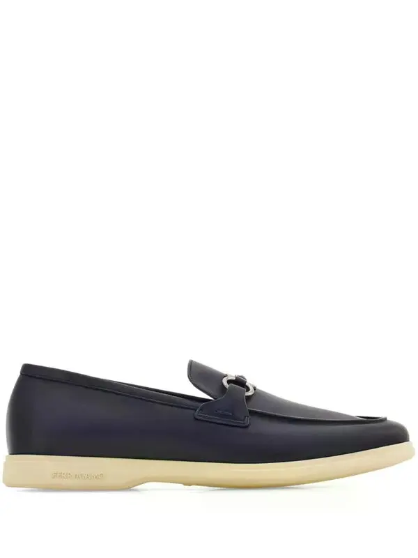 FERRAGAMO Gancini Buckle Loafers - Blue