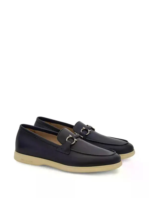 FERRAGAMO Gancini Buckle Loafers - Blue