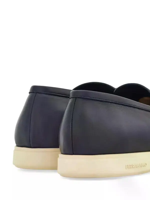 FERRAGAMO Gancini Buckle Loafers - Blue