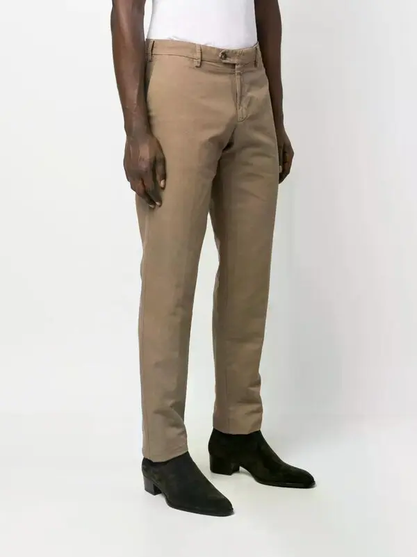 LARDINI Straight-leg Linen Trousers - Brown
