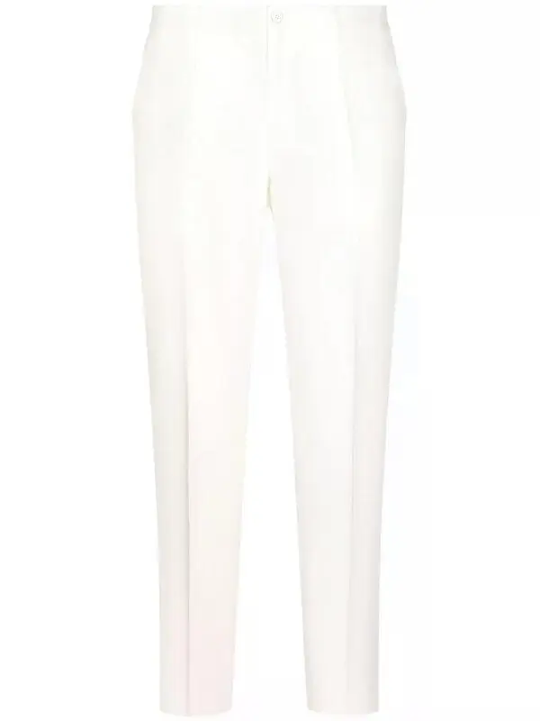 Dolce & Gabbana Linen Tailored Trousers - White