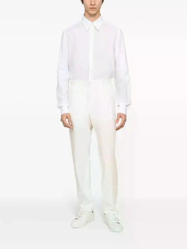 Dolce & Gabbana Linen Tailored Trousers - White