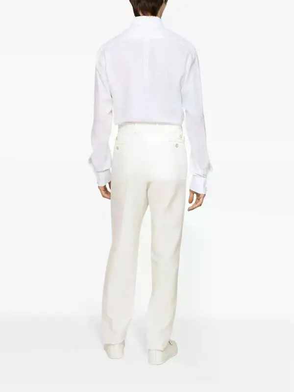 Dolce & Gabbana Linen Tailored Trousers - White