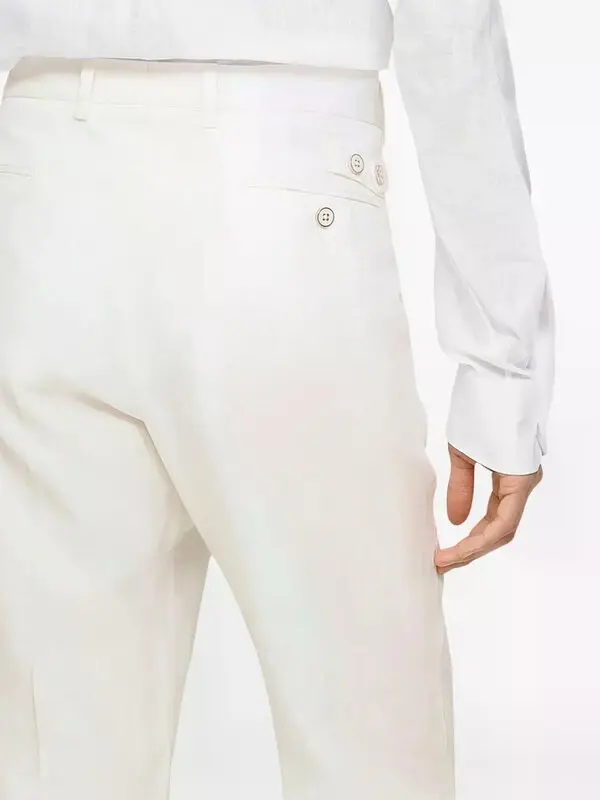 Dolce & Gabbana Linen Tailored Trousers - White
