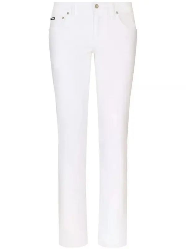 Dolce & Gabbana Logo Plaque Stretch-cotton Skinny Jeans
