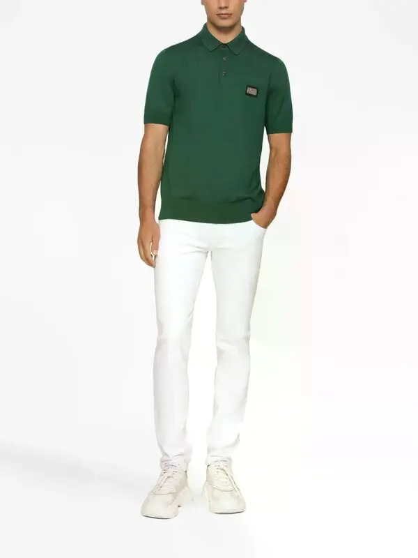 Dolce & Gabbana Logo Plaque Stretch-cotton Skinny Jeans