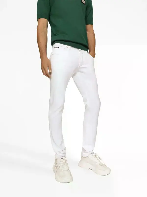 Dolce & Gabbana Logo Plaque Stretch-cotton Skinny Jeans