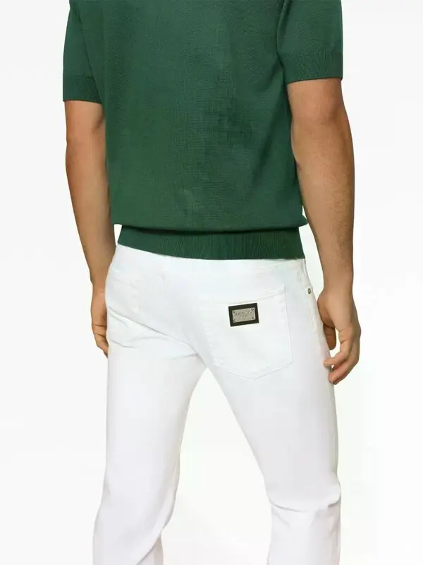 Dolce & Gabbana Logo Plaque Stretch-cotton Skinny Jeans