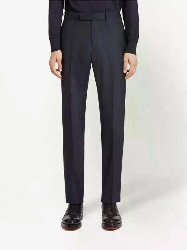 Zegna 15milmil15 Tailored Wool Trousers - Blue