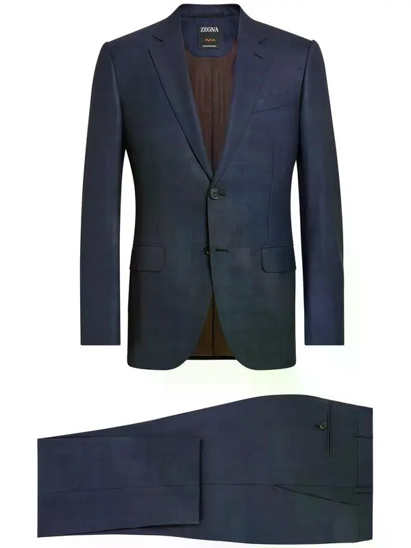 Zegna Centoventimila Single-breasted Wool Suit - Blue