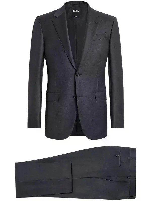 Zegna Trofeo Single-breasted Wool Suit - Grey