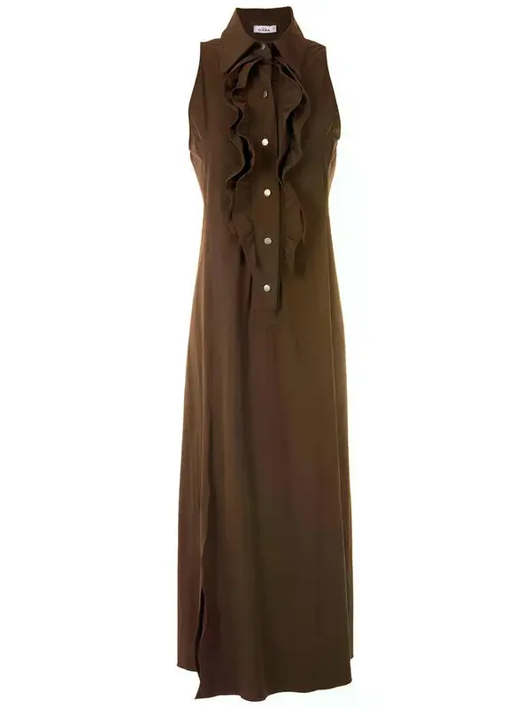 AMIR SLAMA Ruffle-trim Maxi Dress