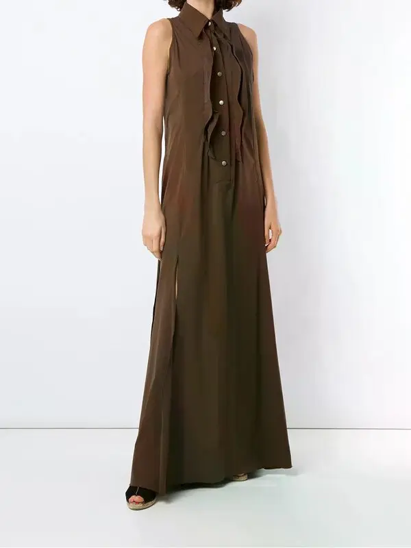 AMIR SLAMA Ruffle-trim Maxi Dress
