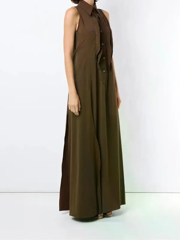 AMIR SLAMA Ruffle-trim Maxi Dress