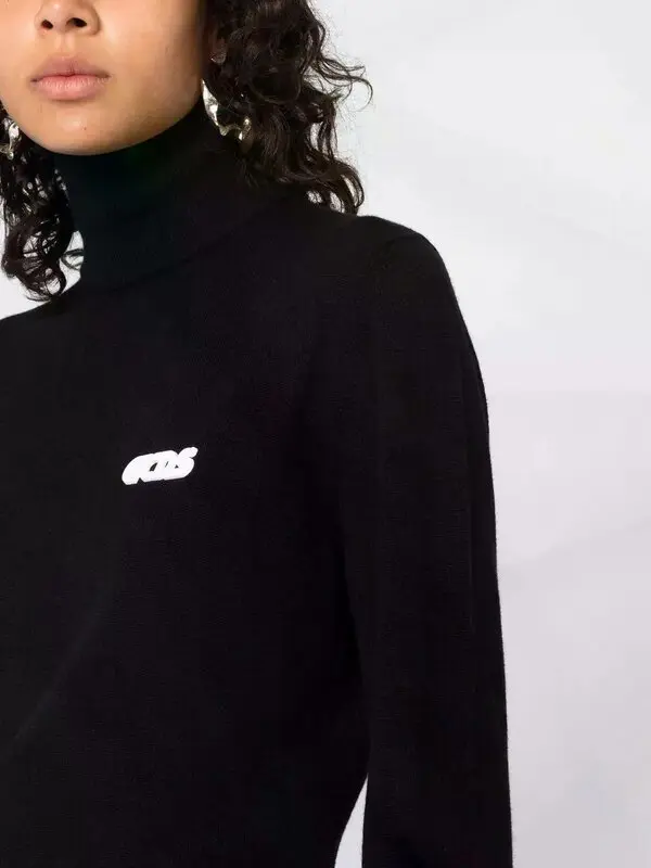 Gcds Embroidered Logo Roll-neck Top