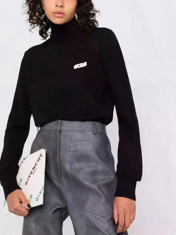 Gcds Embroidered Logo Roll-neck Top