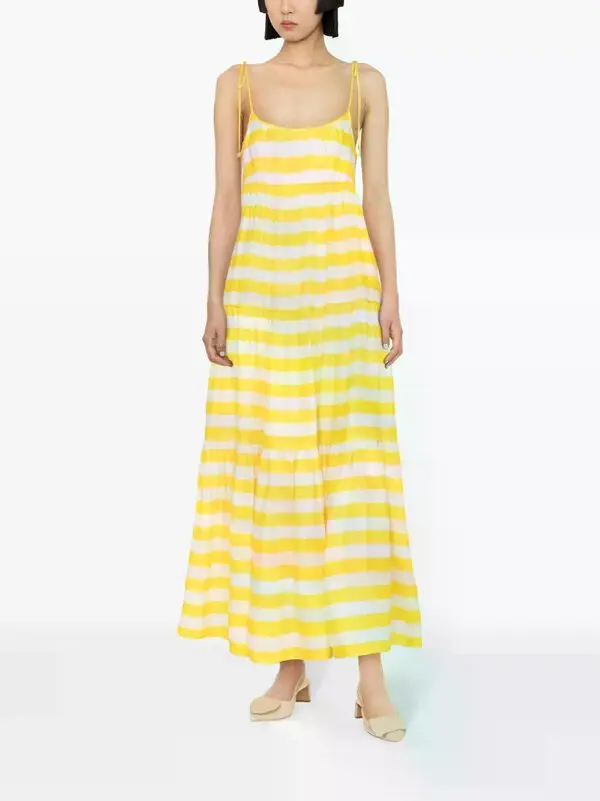 Zimmermann Alight Striped Linen Midi Dress