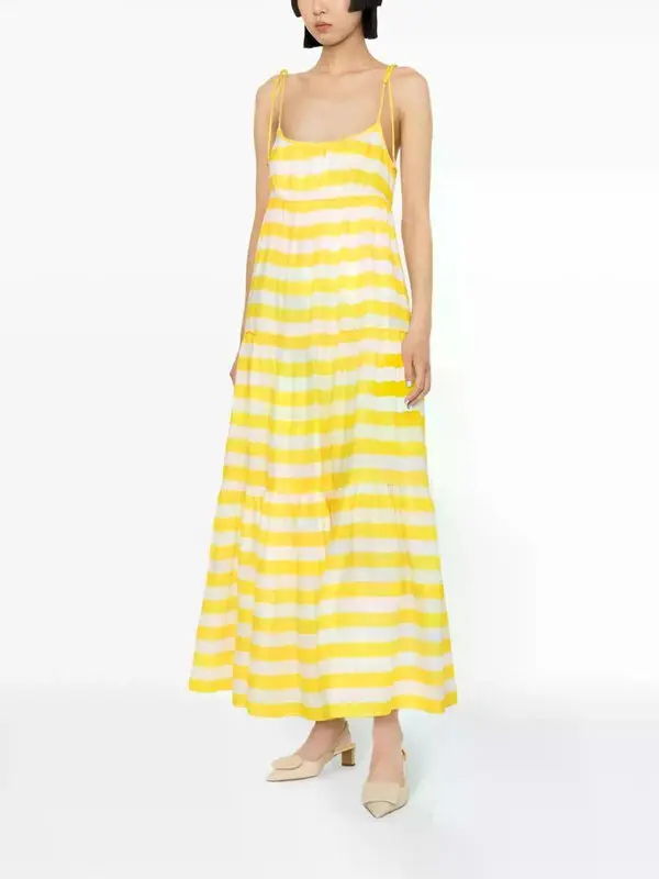 Zimmermann Alight Striped Linen Midi Dress