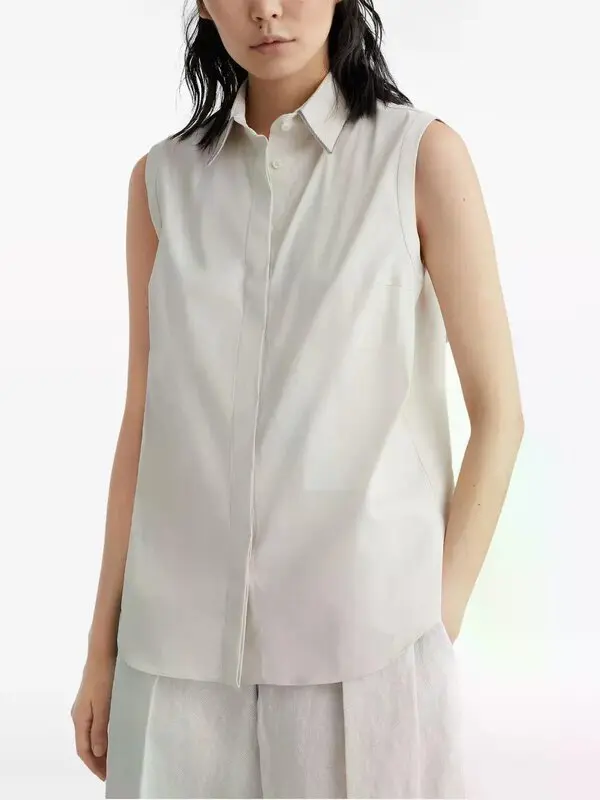 Brunello Cucinelli Plain Sleeveless Shirt