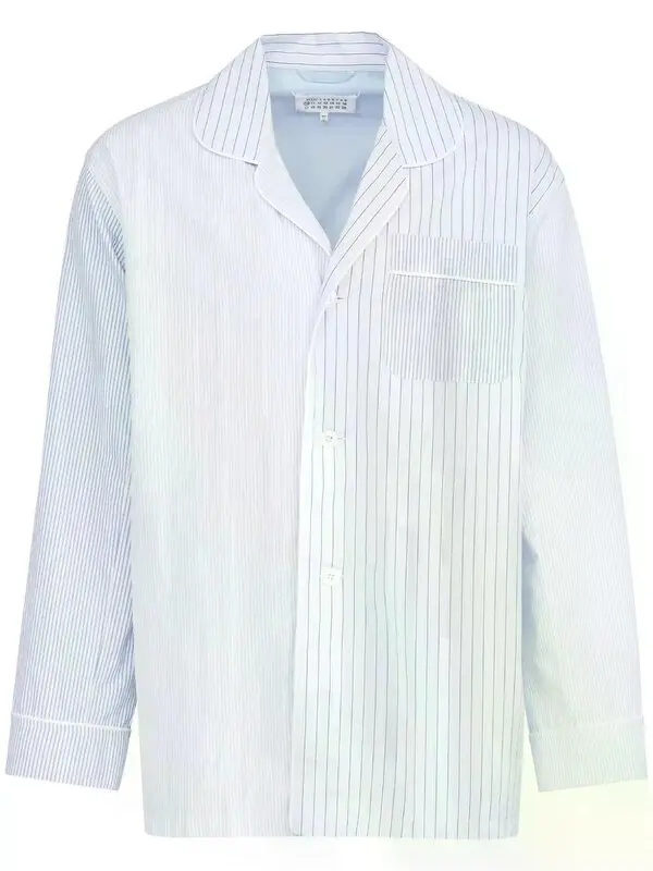 MAISON MARGIELA Striped Cotton Pajama Shirt - Blue