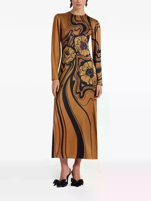 La DoubleJ Clingy Swing Maxi Dress - Orange