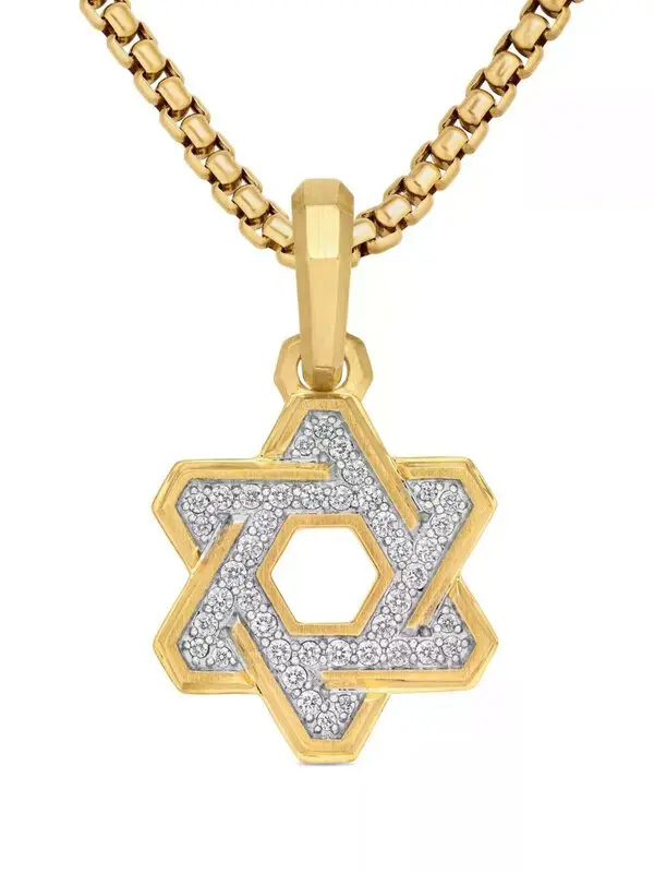 David Yurman 18kt Yellow Star Of David Diamond Pendant - Gold