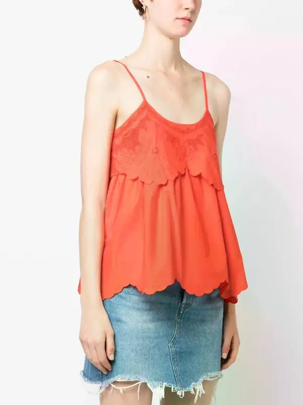 TWINSET Broderie Anglaise Poplin Top