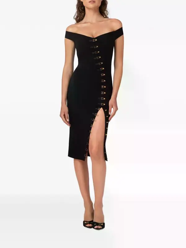 MURMUR Ivy Off-shoulder Hook-fastening Midi Dress