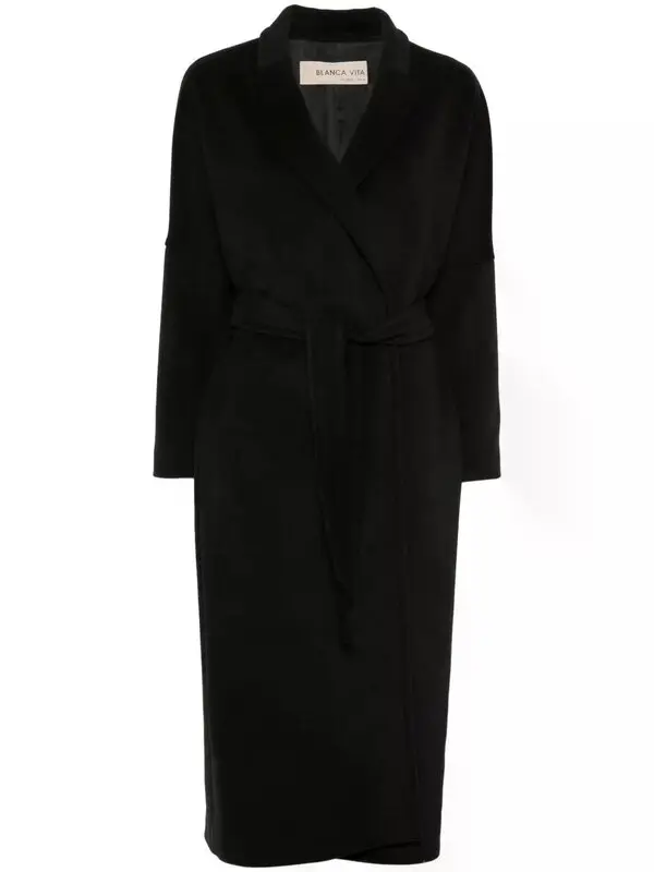 BLANCA VITA Textured Coat With Tie Waist