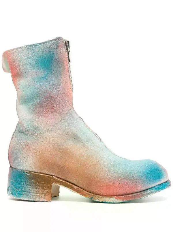 Guidi Spray-paint Effect Boots - Blue