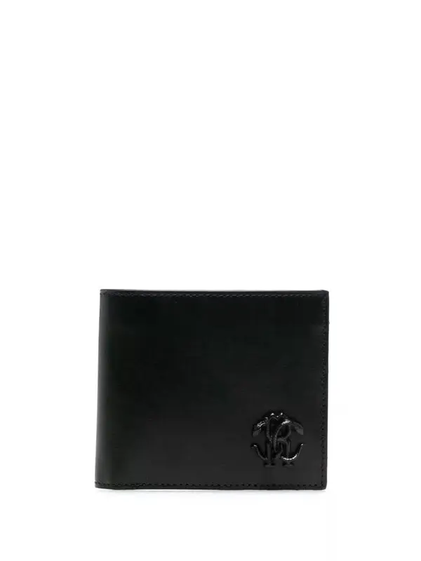 Roberto Cavalli Logo-plaque Leather Wallet - Black