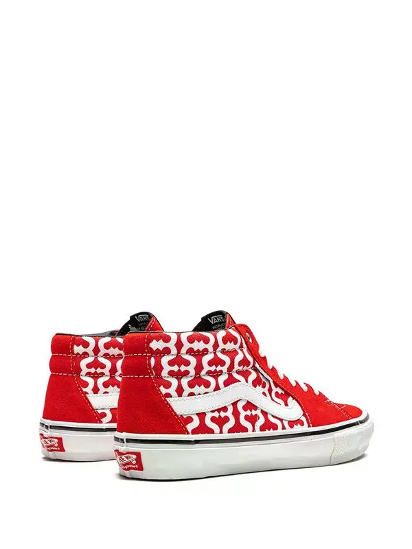 VANS X Supreme Skate Grosso Mid Monogram Sneakers - Red