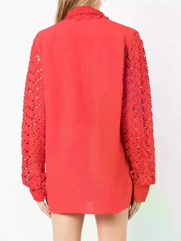 AMIR SLAMA Floral-lace Detail Shirt
