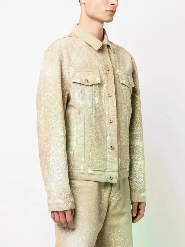 Heron Preston Paint Splatter Denim Shirt Jacket