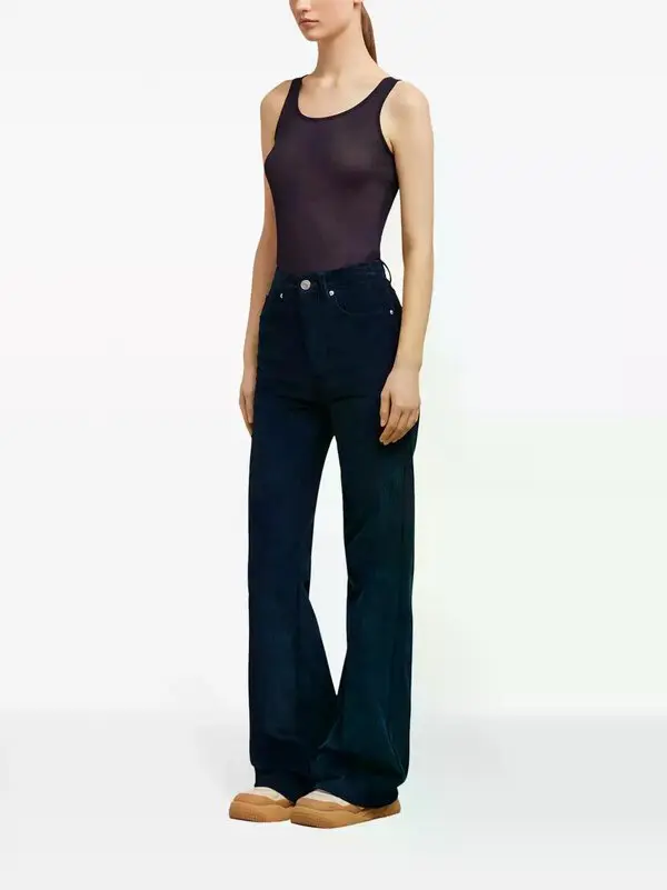 AMI Paris Semi-sheer Round-neck Tank Top - Blue